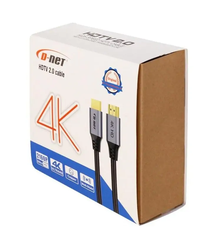 ارزانترین قیمت کابل HDMI دی نت D-NET V2.0-4K طول 10 متر سر فلزی در مرکز خرید کابل ایران